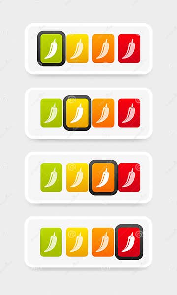 Hot Pepper Strength Scale Indicator with Mild, Medium, Hot and Hell ...