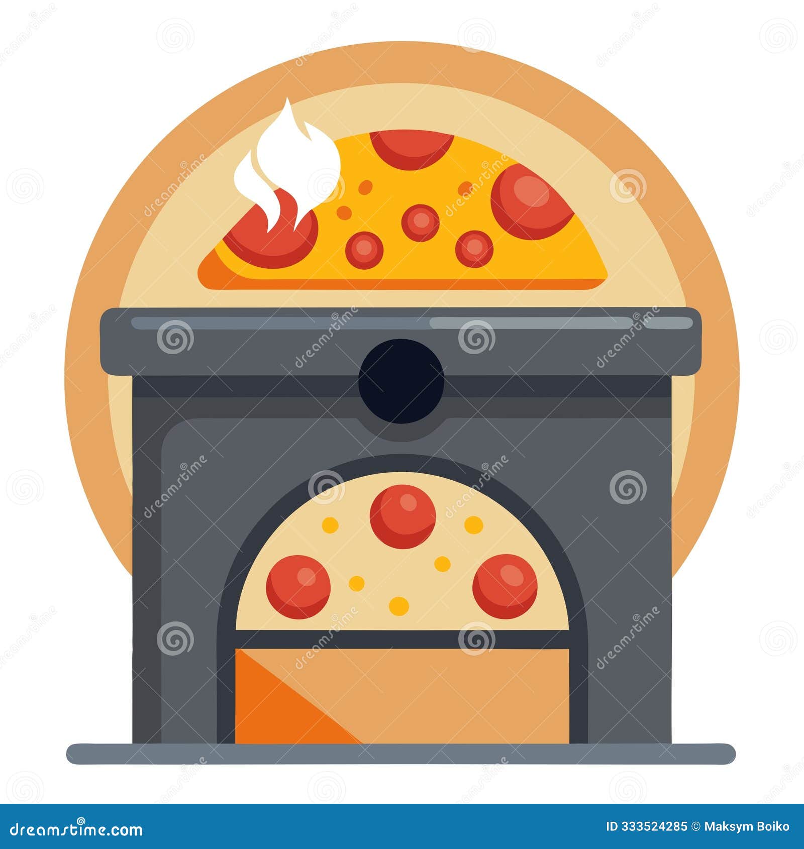 Hot Pepperoni Pizza In The Stove. Pepperoni. Cheese Pull. Pepperoni ...