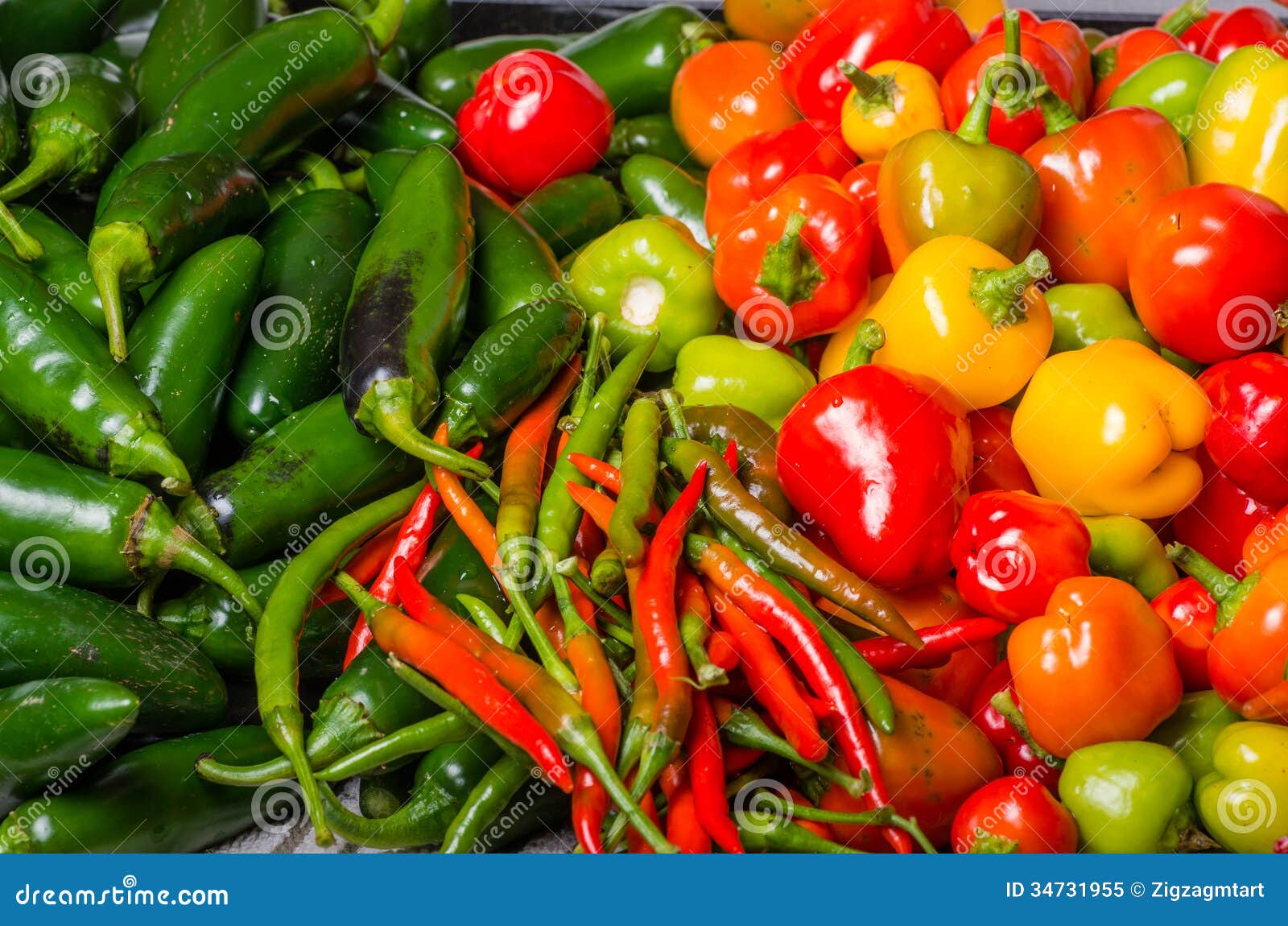 Hot Peppers on Display Ready To Use Stock Image - Image of fresh ...