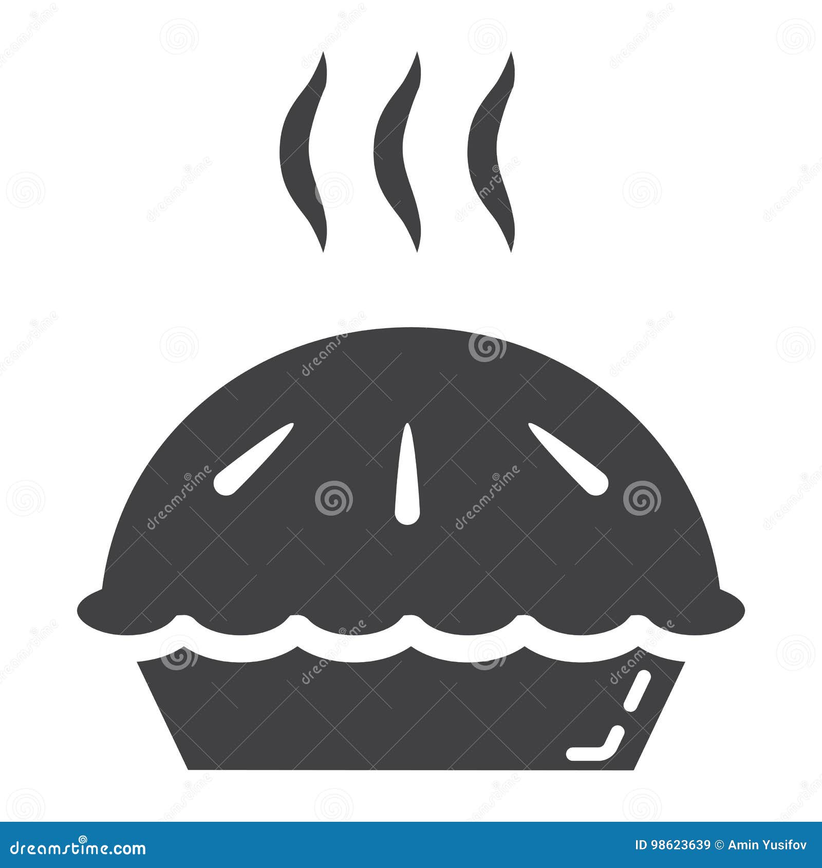 Hot Pie Glyph Icon, Food and Drink, Bakery Sign Stock Vector ...