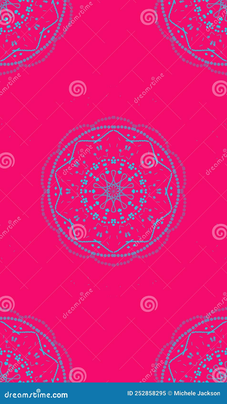 Hot Pink Background for a Repeating Blue Mandala Pattern Stock ...