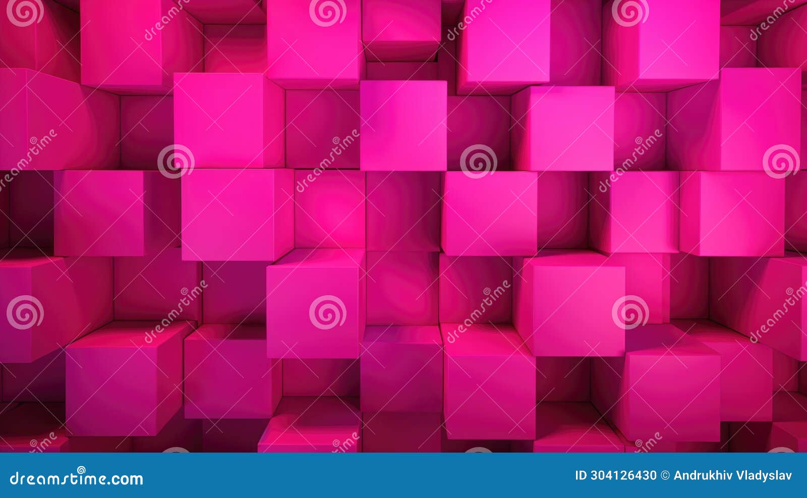 Hot Pink Cubes Wall Background, Abstract Illustration Stock ...