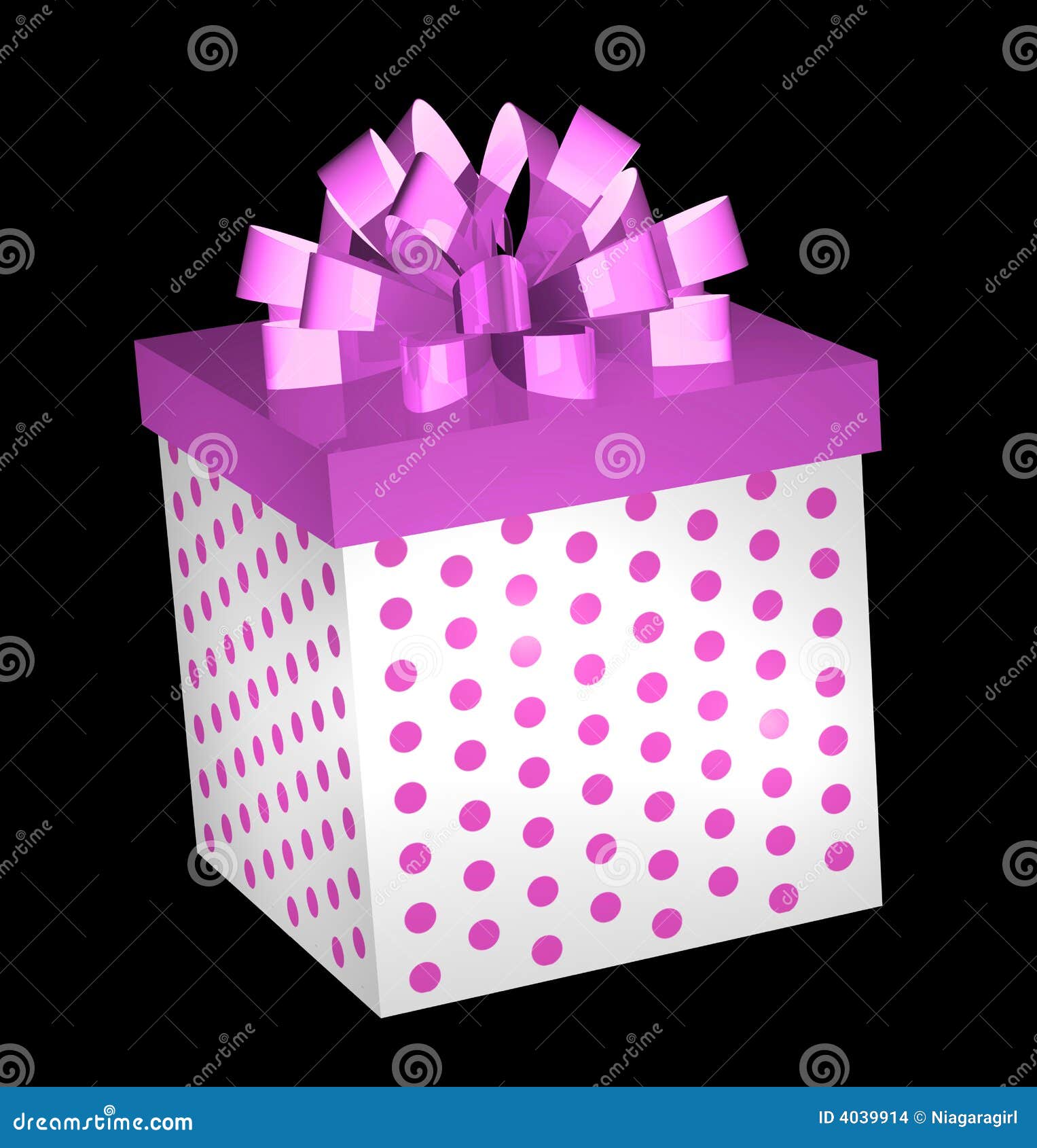 Hot Pink Gift Box with Bow stock illustration. Illustration of present ...