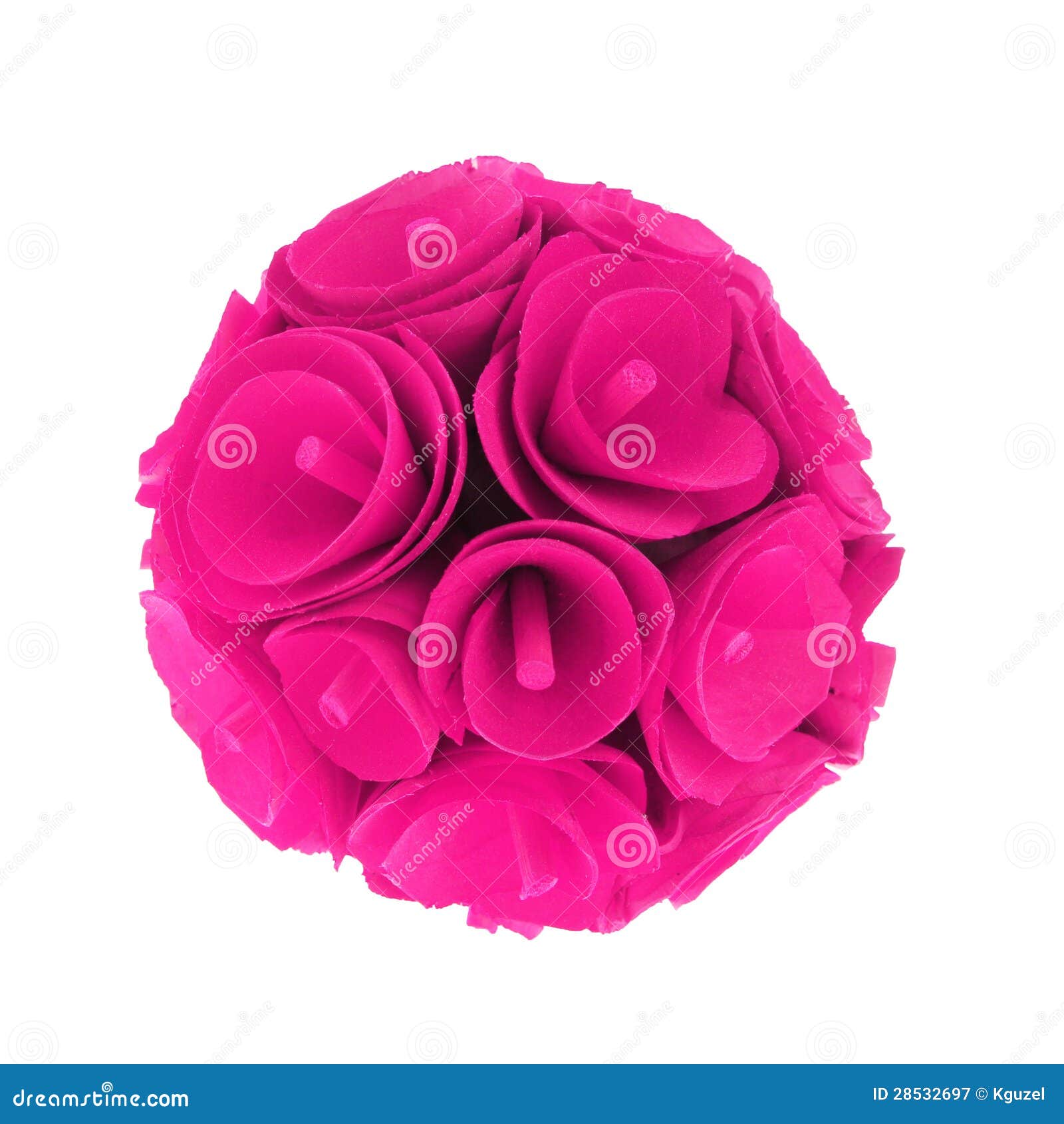 Hot Pink Roses Ball, Isolated Stock Image - Image of bunch, colorful ...