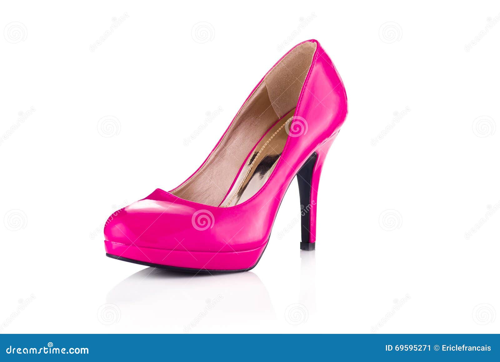 Hot Pink Single Stiletto Isolated on White Background Stock Image ...