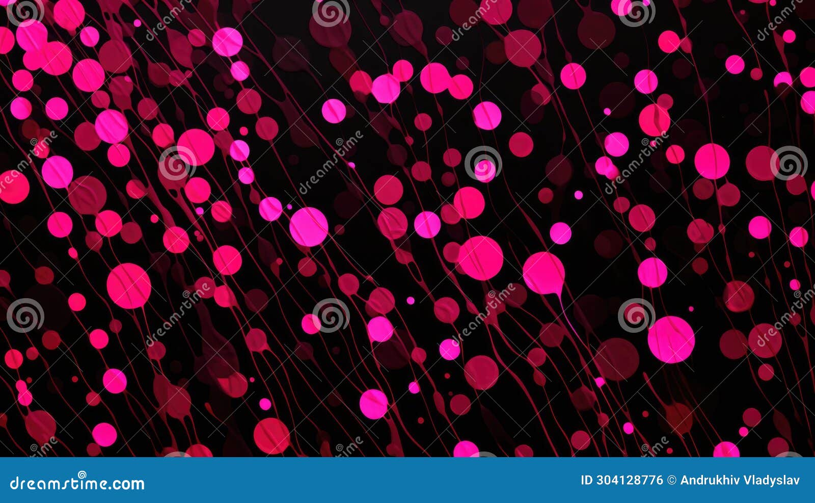 Hot Pink Spots on Black Background, Abstract Illustration Stock ...