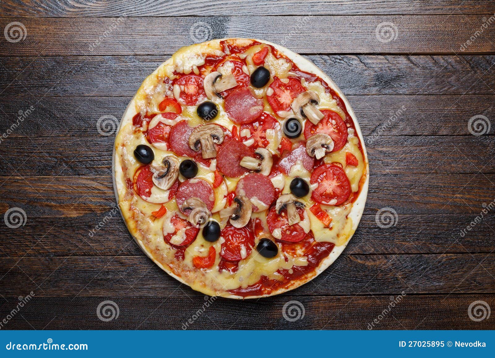 Hot pizza from above stock image. Image of tomato, view - 27025895