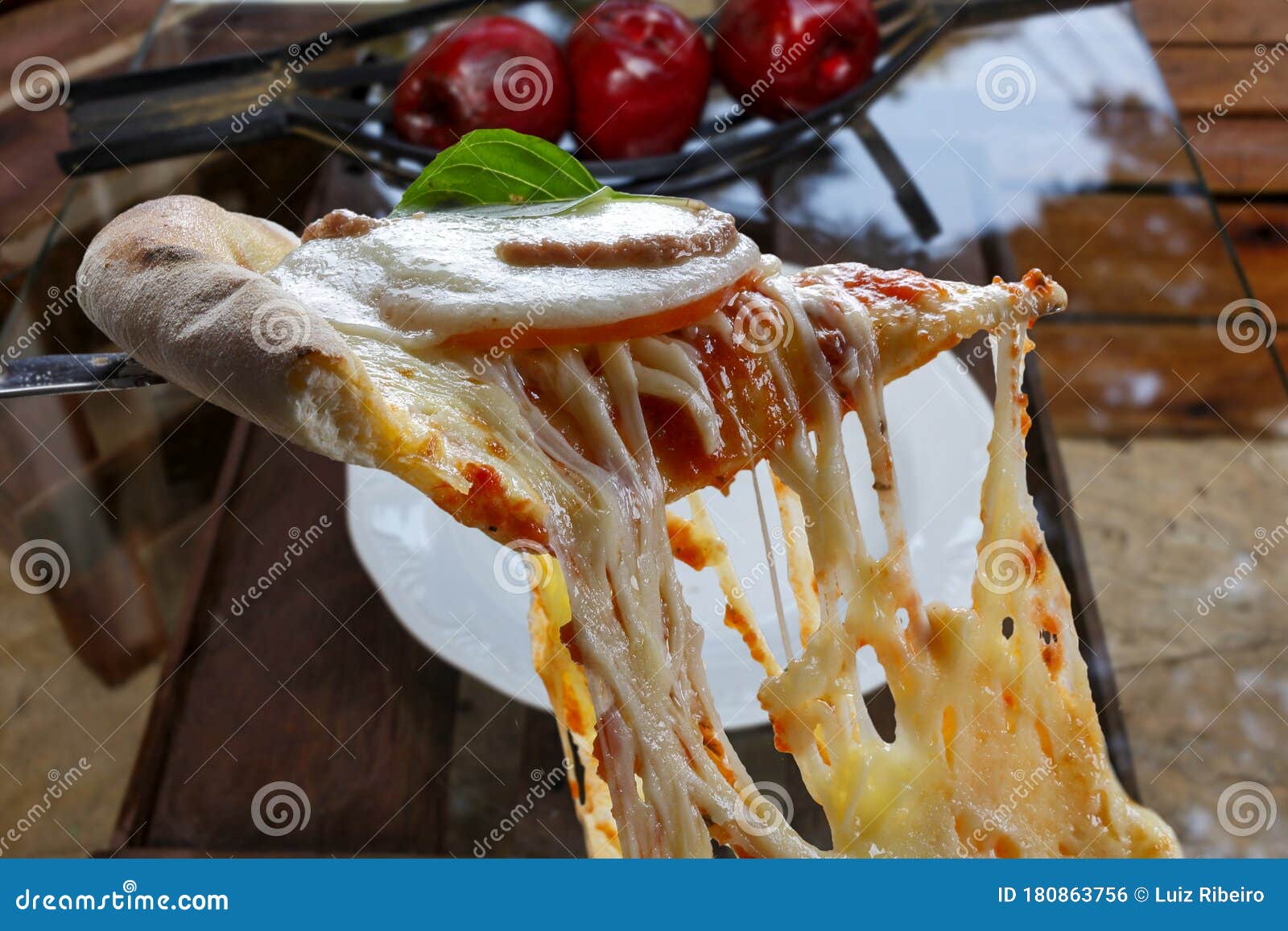 Hot Pizza Slice with Melting Cheese Stock Photo - Image of fast, food ...