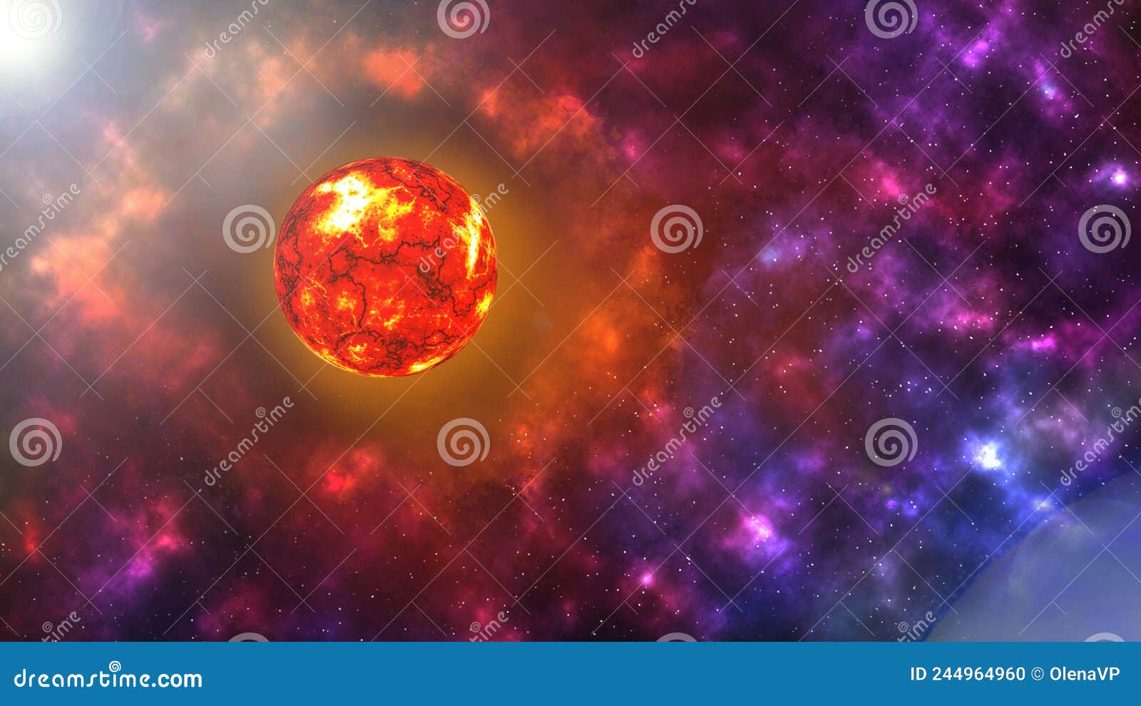Hot planet in space stock illustration. Illustration of night - 244964960