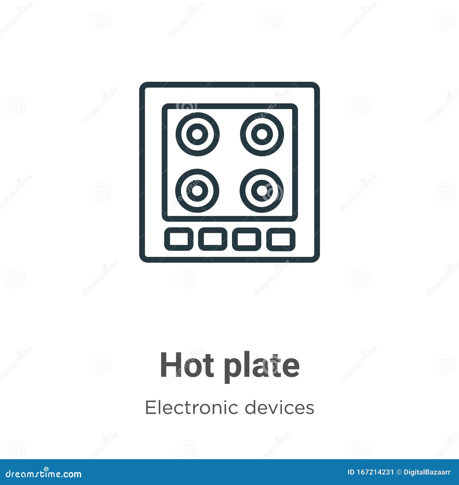 Hot Plate Outline Vector Icon. Thin Line Black Hot Plate Icon, Flat ...