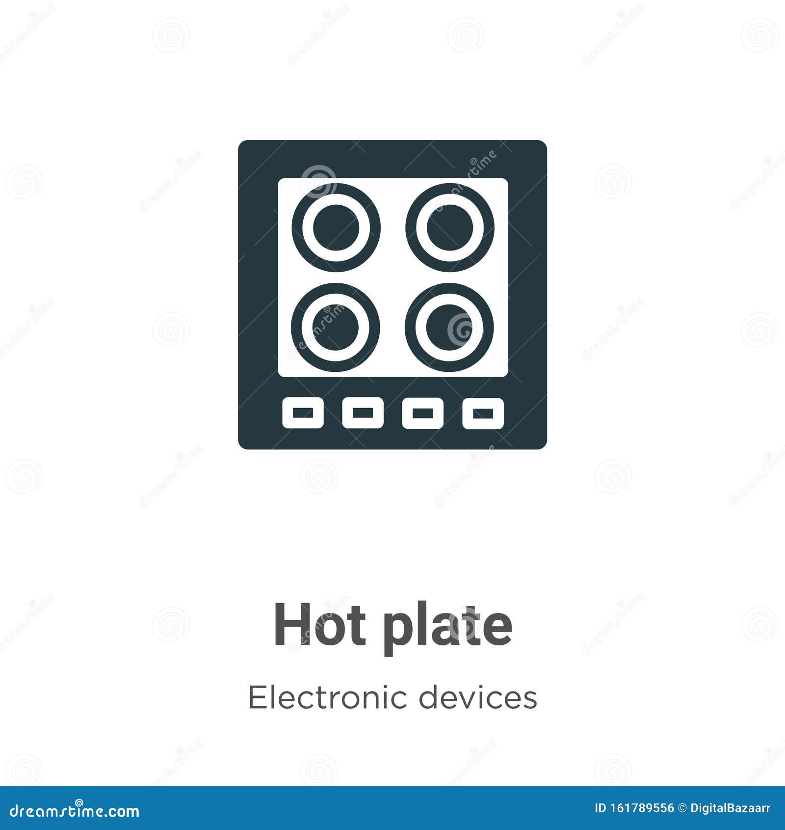 Hot Plate Vector Icon on White Background. Flat Vector Hot Plate Icon ...