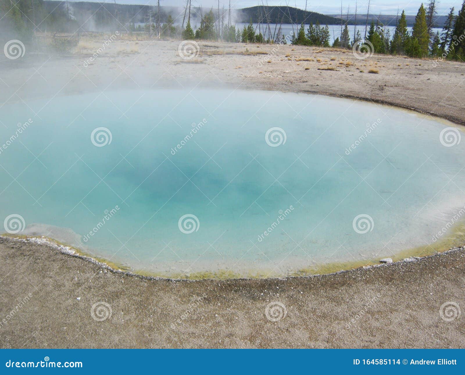 A hot pool of water stock photo. Image of geyser, water - 164585114