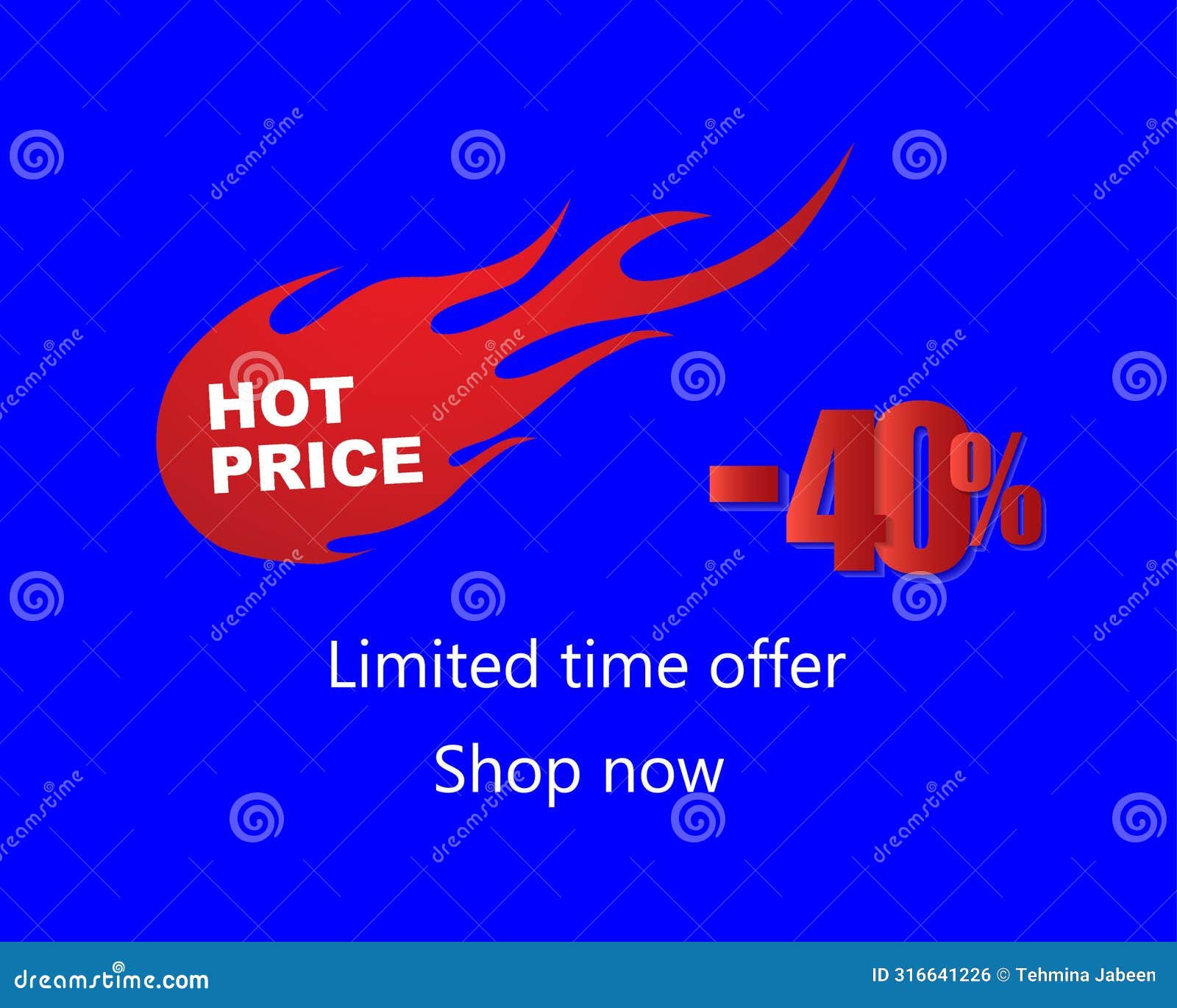 Sale Banner, Hot Price, -40 Off, Limited Time Offer, Shop Now ...