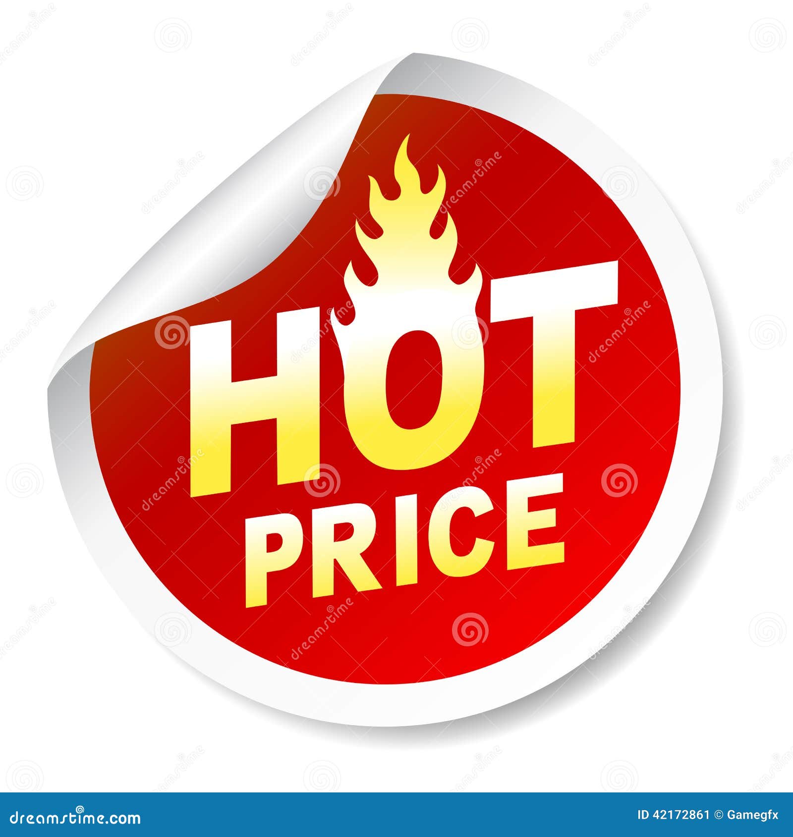 Hot Price Sticker Badge With Flame Cartoon Vector | CartoonDealer.com ...