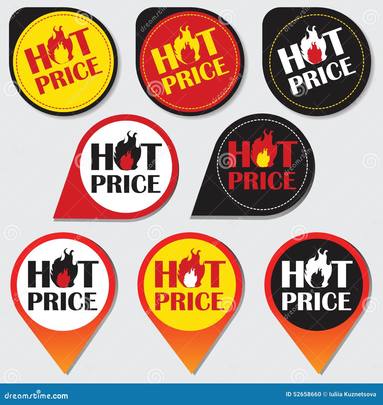 Hot price stickers stock vector. Illustration of shadow - 52658660