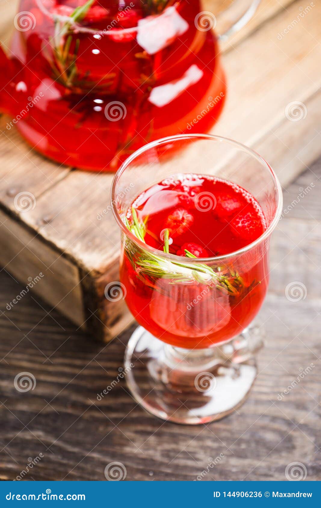 Hot Raspberry Beverage with Rosemary Stock Photo - Image of cold ...