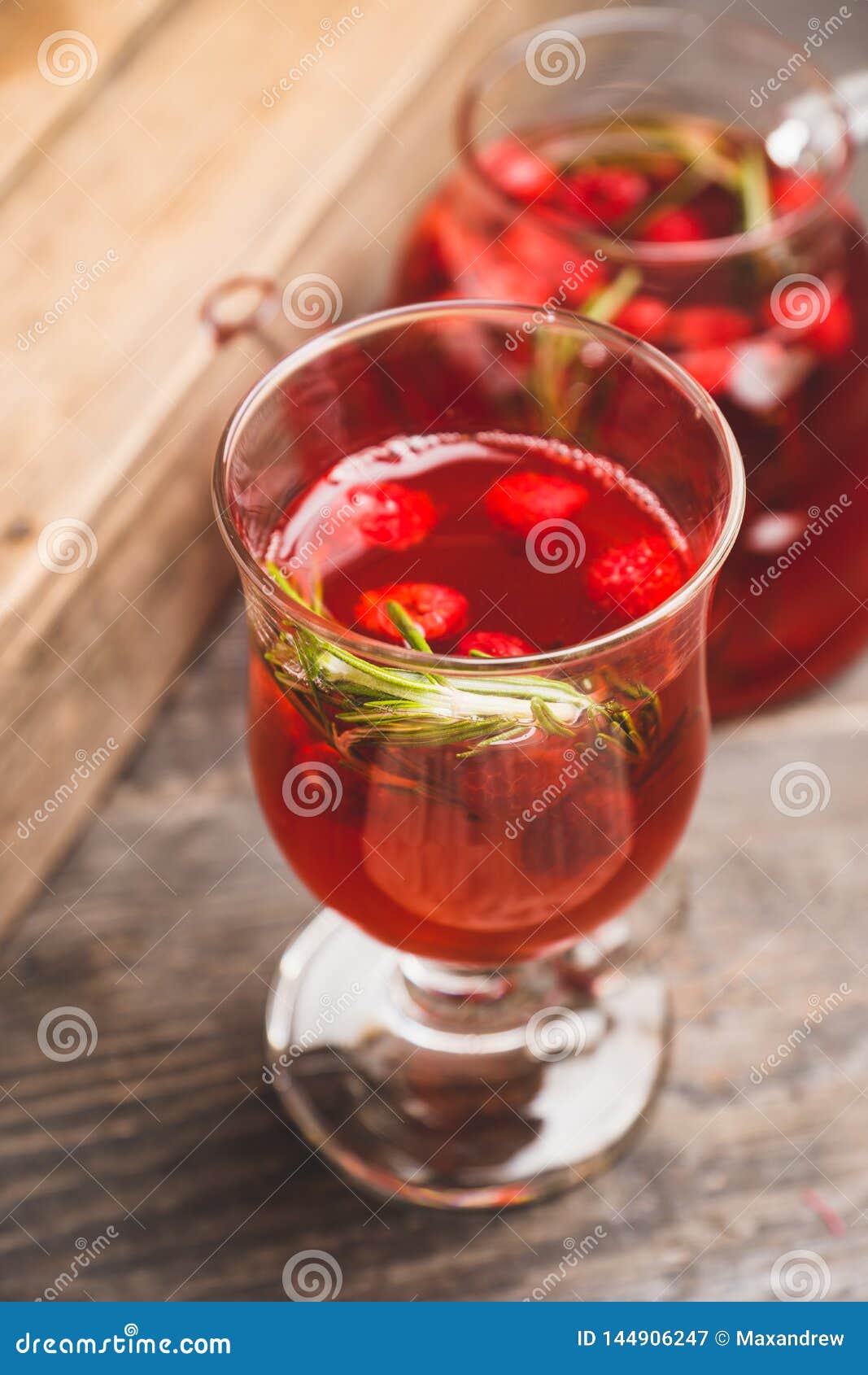 Hot Raspberry Beverage with Rosemary Stock Image - Image of healthy ...