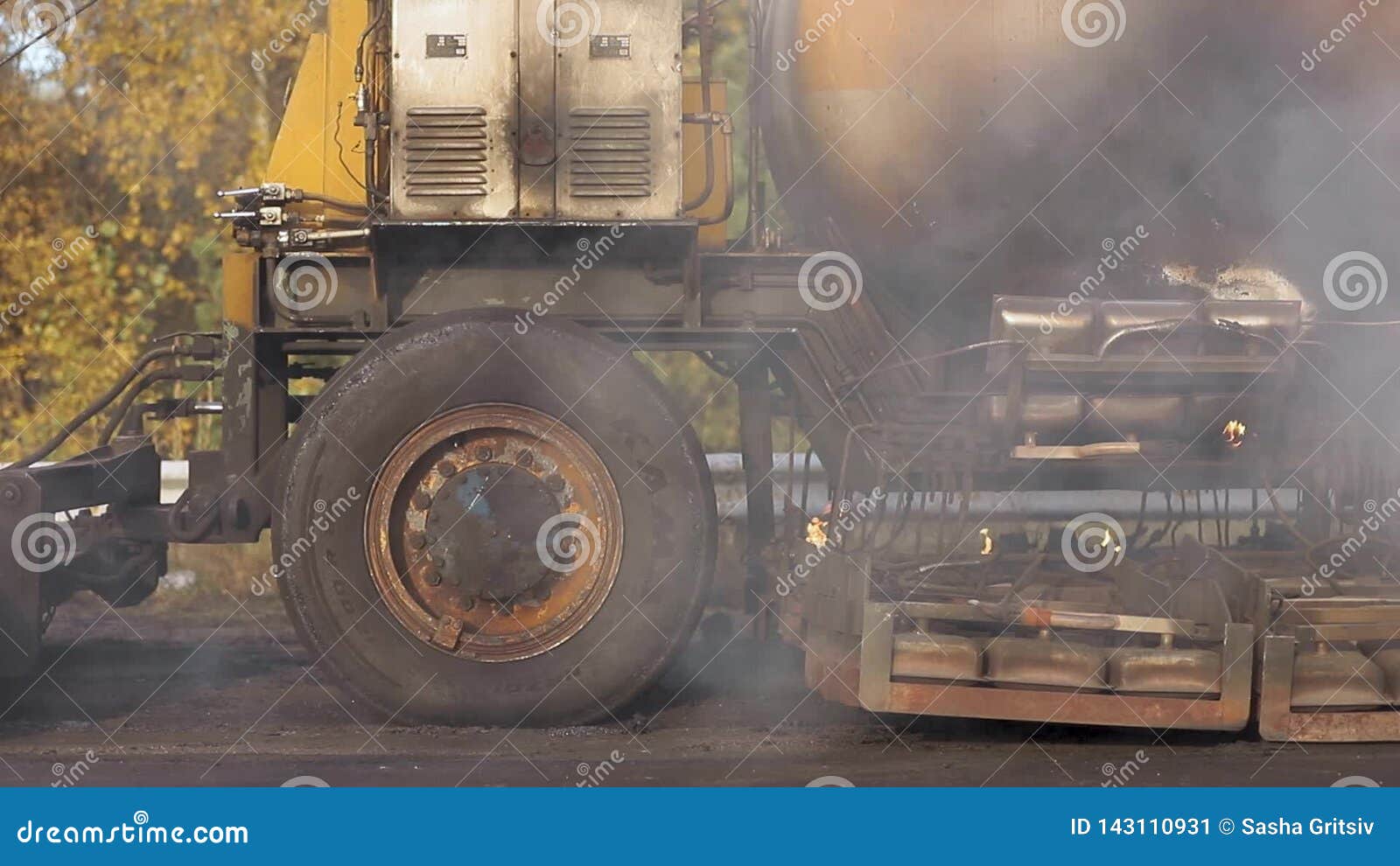 Hot Recycling Machines Running on the Road Stock Video - Video of ...