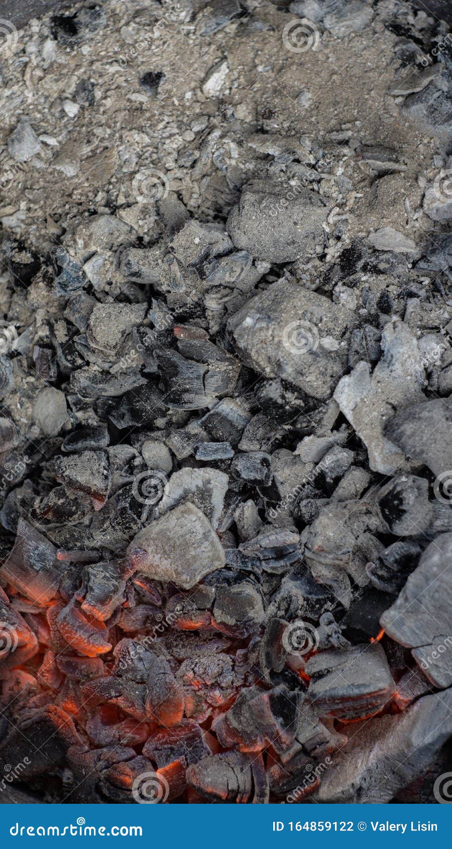Hot Red Charcoal. stock photo. Image of burnt, flow - 164859122