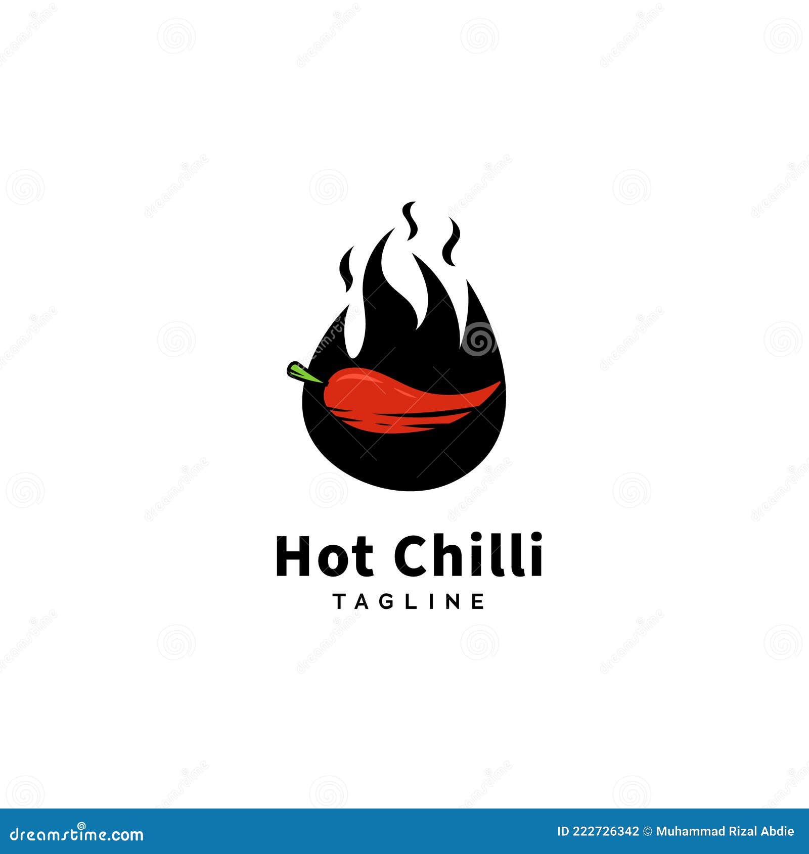 Hot Red Chill Pepper Logo Icon with Fire Flame Stock Vector ...