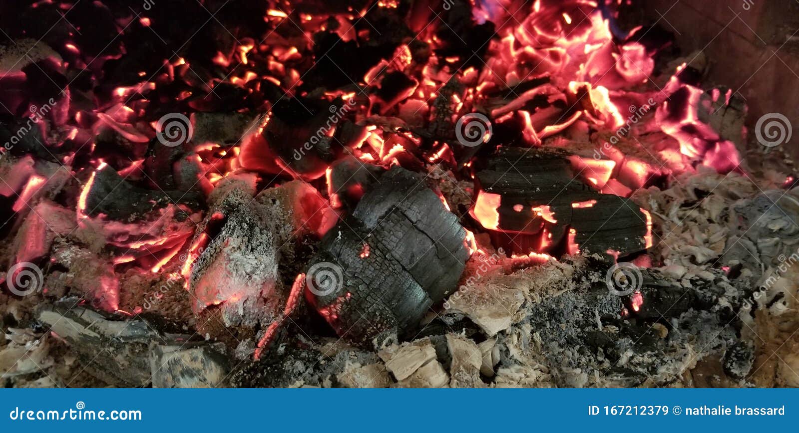 Hot Red Ember in a Fire Place. Stock Image - Image of place, fire ...