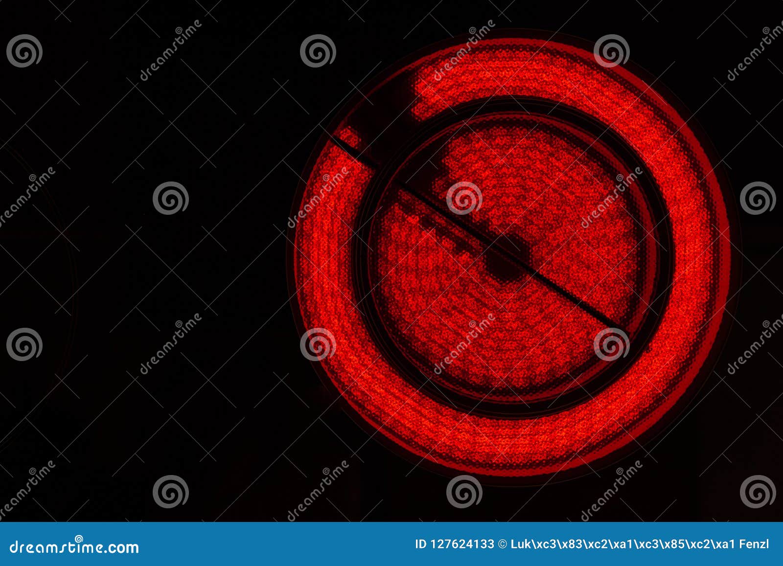Hot Red Hot Plate. Top View. Black Desk. Stock Image - Image of cooking ...