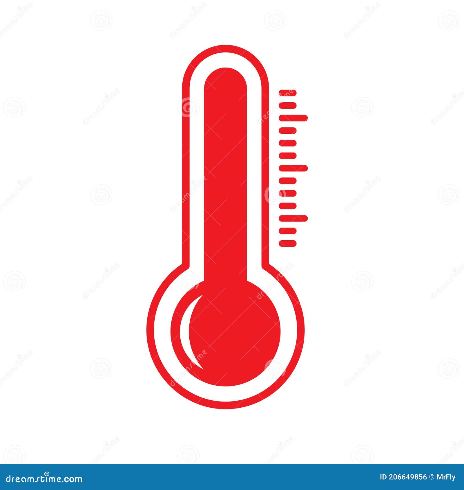 Hot Red Thermometer with Scale, Vector Illustration Stock Vector ...