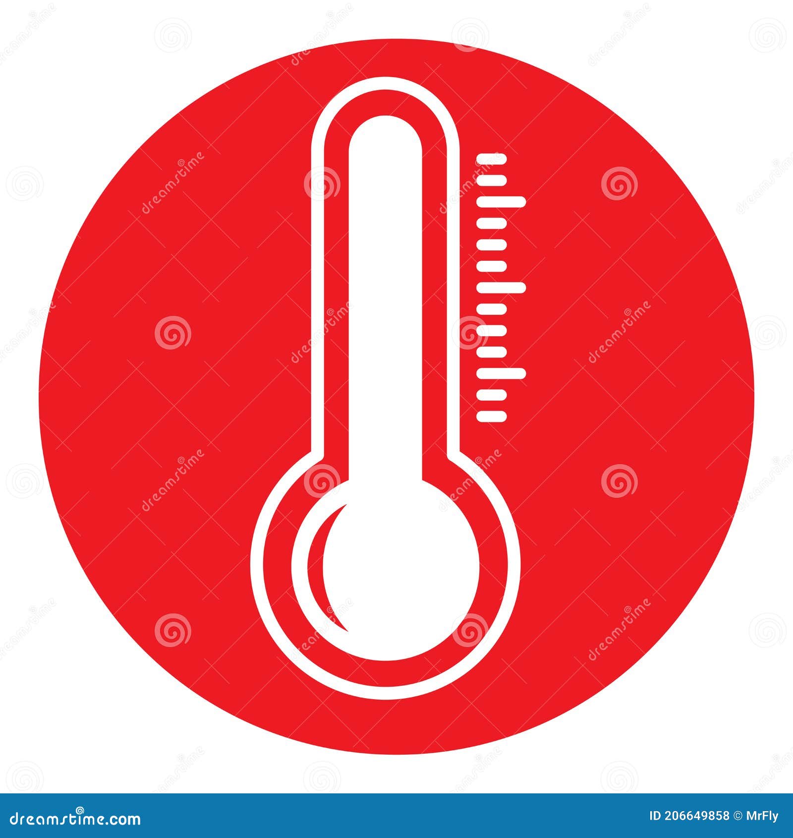 Hot Red Thermometer with Scale, Vector Illustration Stock Vector ...