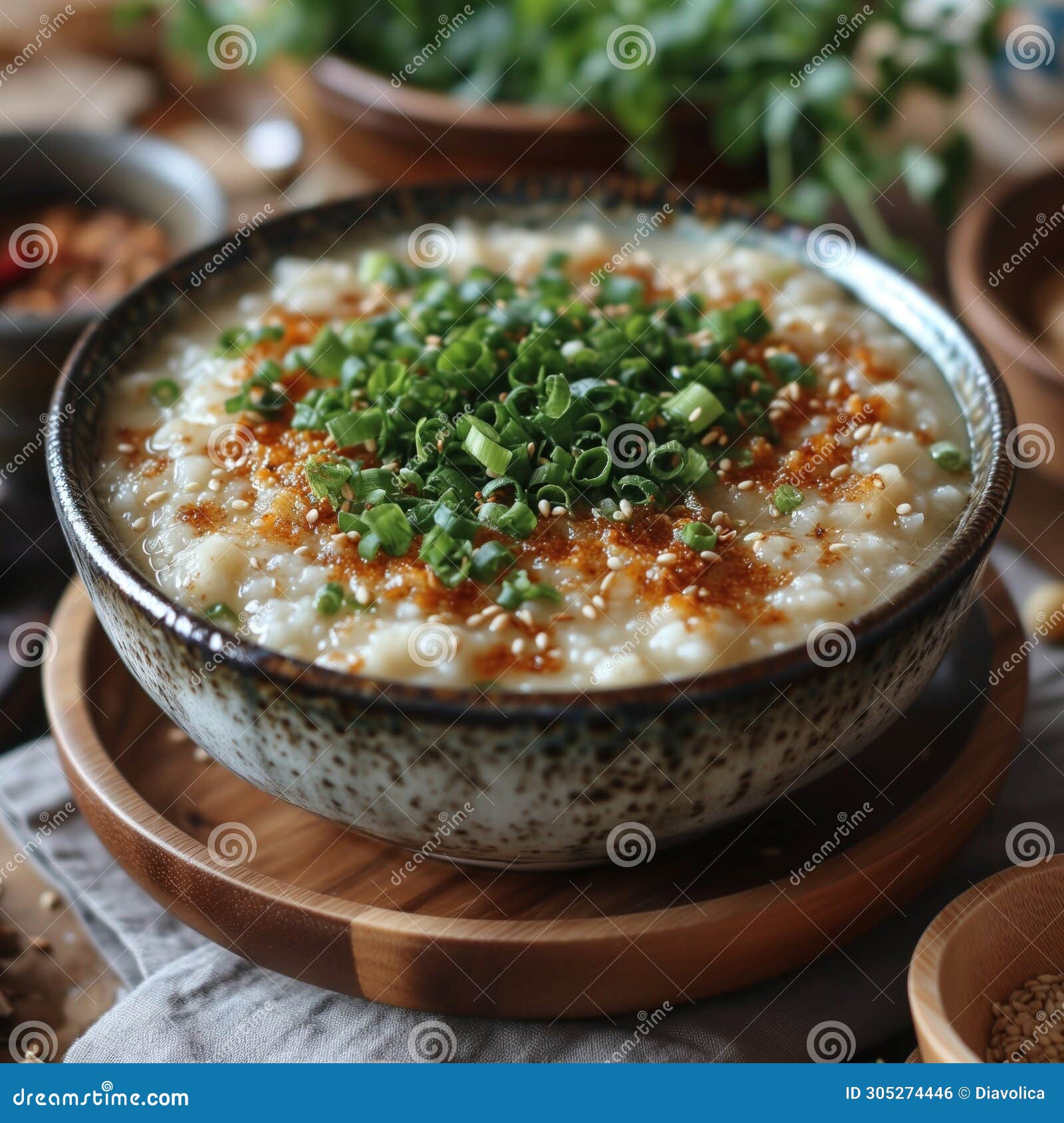 Hot rice in a bowl closeup stock illustration. Illustration of dinner ...
