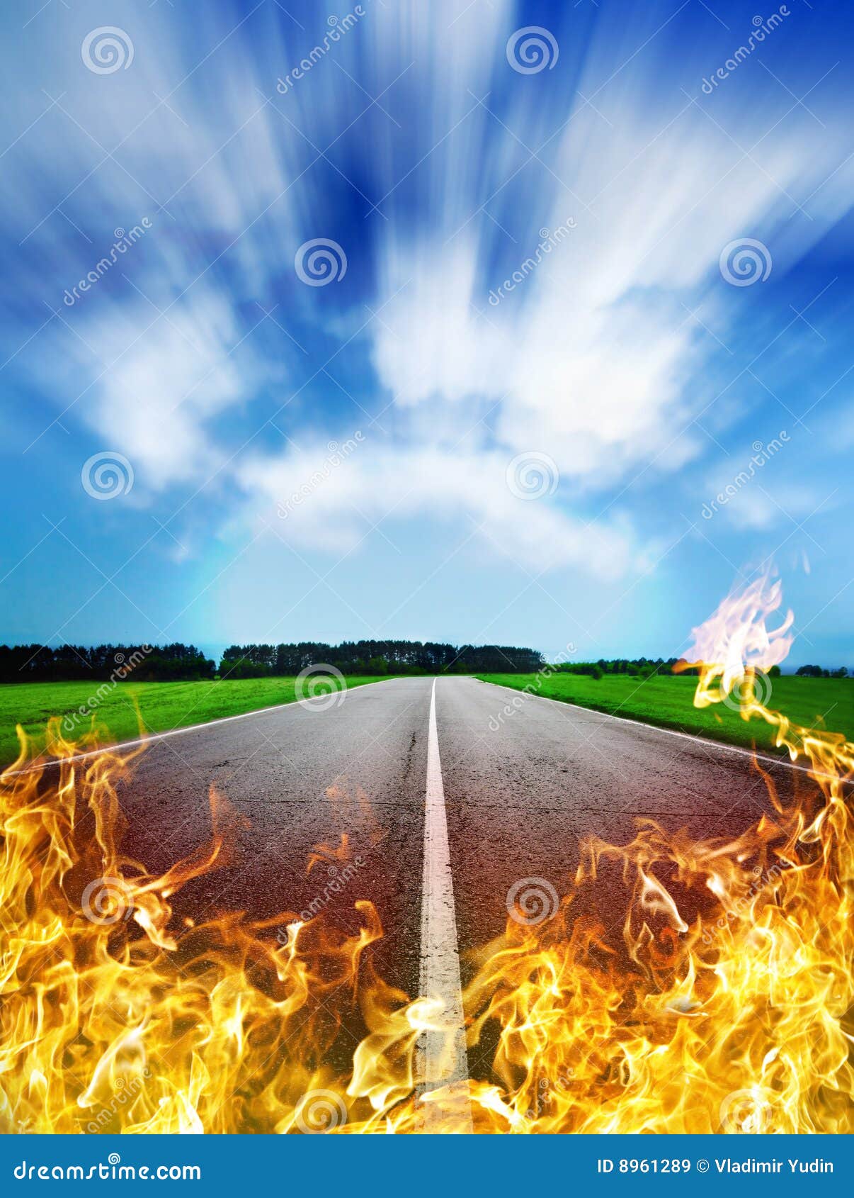 Hot road stock image. Image of career, horizon, fire, rays - 8961289