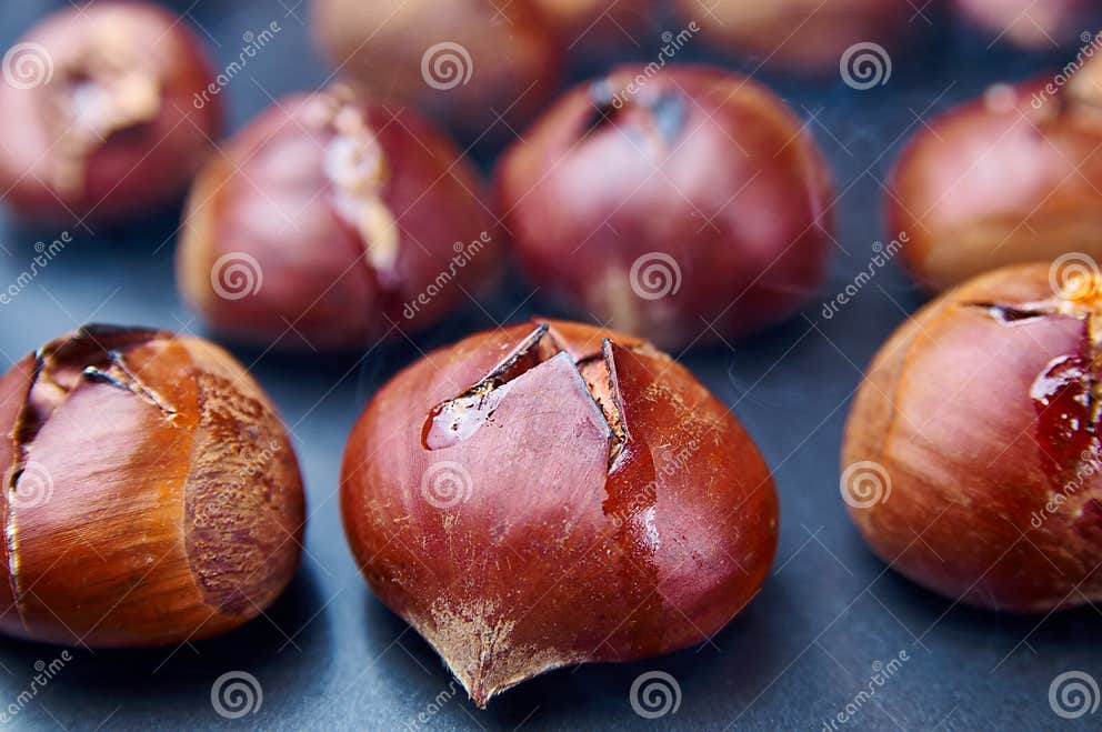 Hot roasted chestnuts stock image. Image of healthy, natural - 69676407