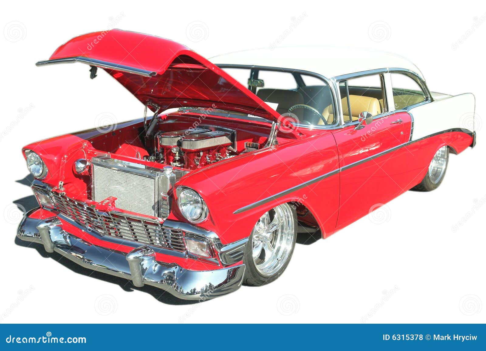 Hot Rod 57 Chev Car Isolated Stock Photo - Image of chevy, chev: 6315378