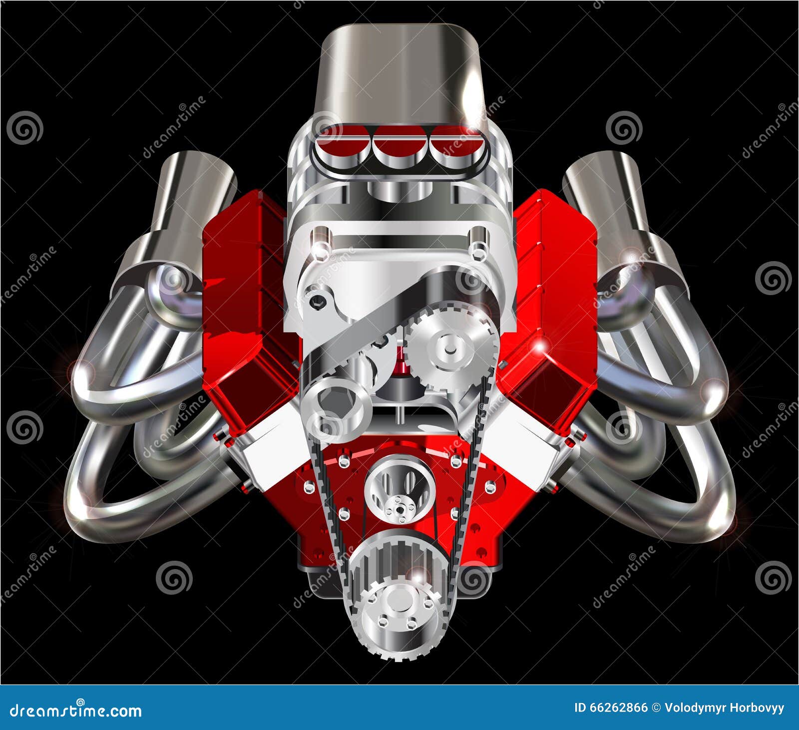 Hot Rod Engine stock vector. Illustration of accessibility - 66262866