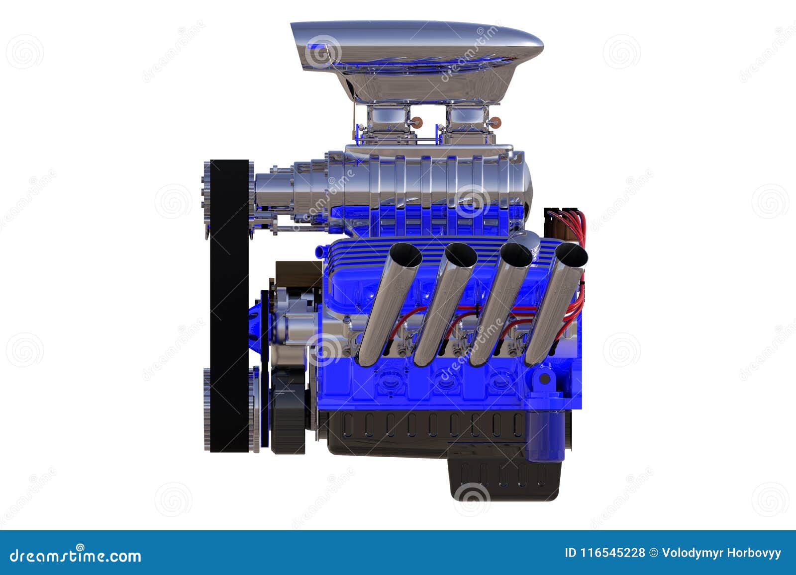 Hot Rod Engine Isolated. 3D Render Stock Illustration - Illustration of ...