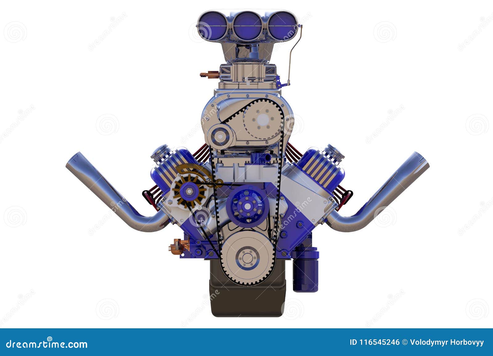 Hot Rod Engine Isolated. 3D Render Stock Illustration - Illustration of ...