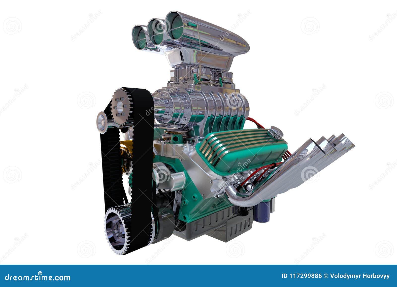 Hot Rod Engine Isolated. 3D Render Stock Illustration - Illustration of ...