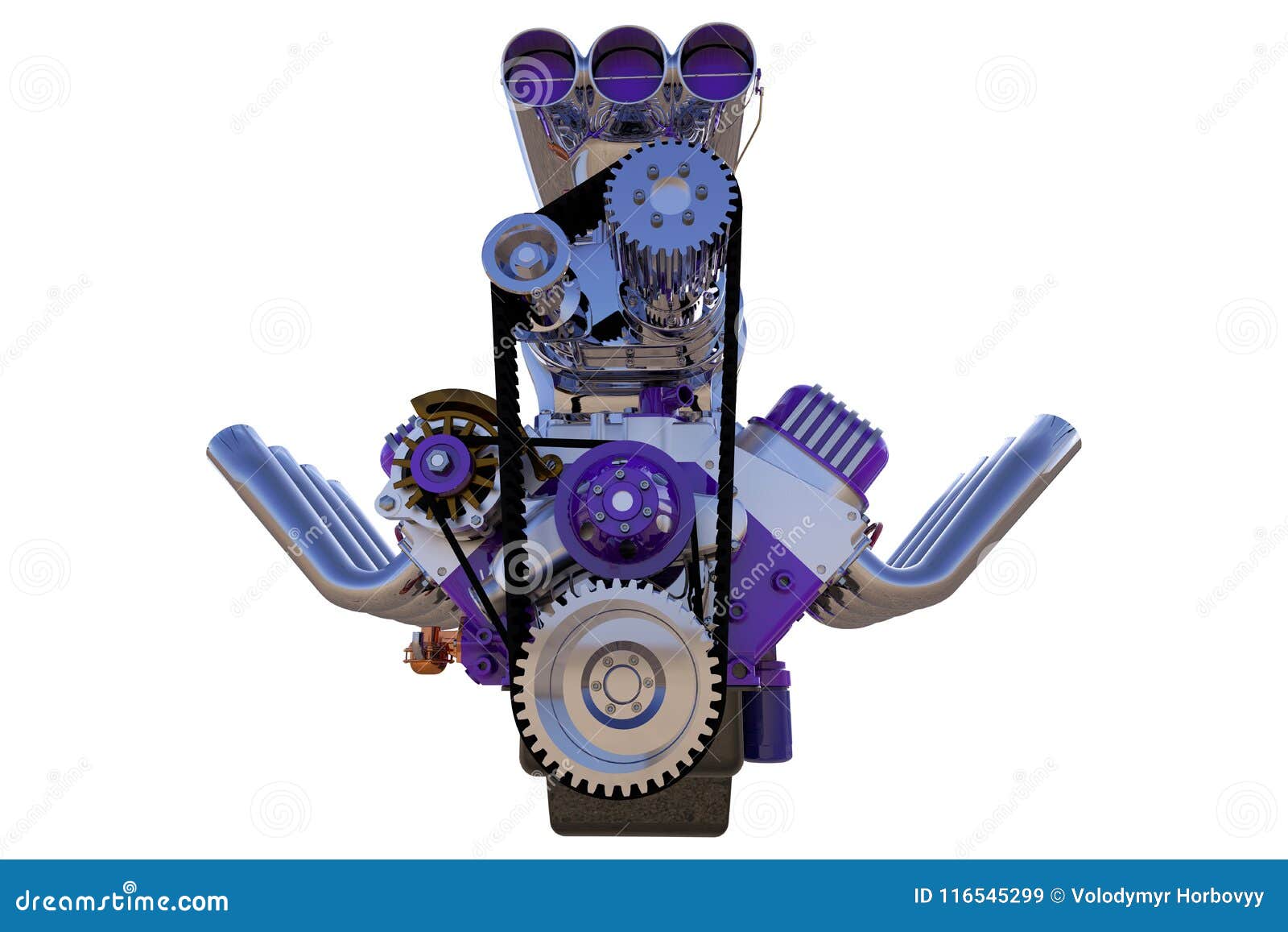Hot Rod Engine Isolated. 3D Render Stock Illustration - Illustration of ...