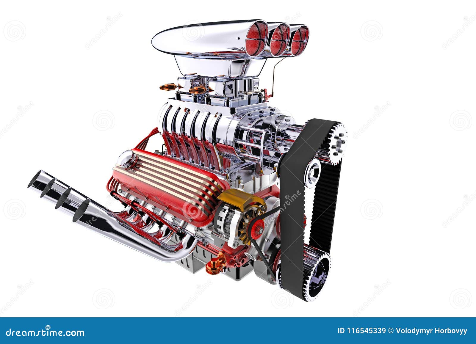 Hot Rod Engine Isolated. 3D Render Stock Illustration - Illustration of ...