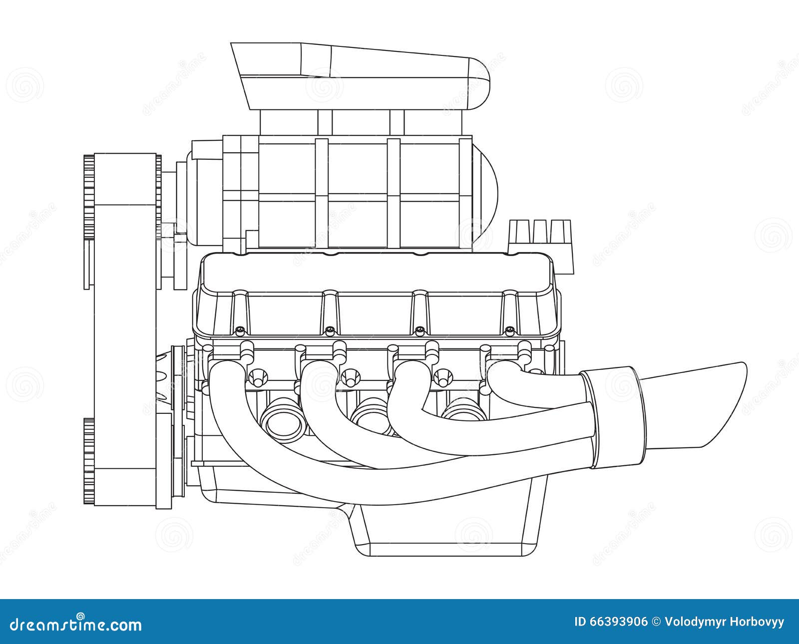 Hot Rod Engine Stock Vector - Image: 66393906