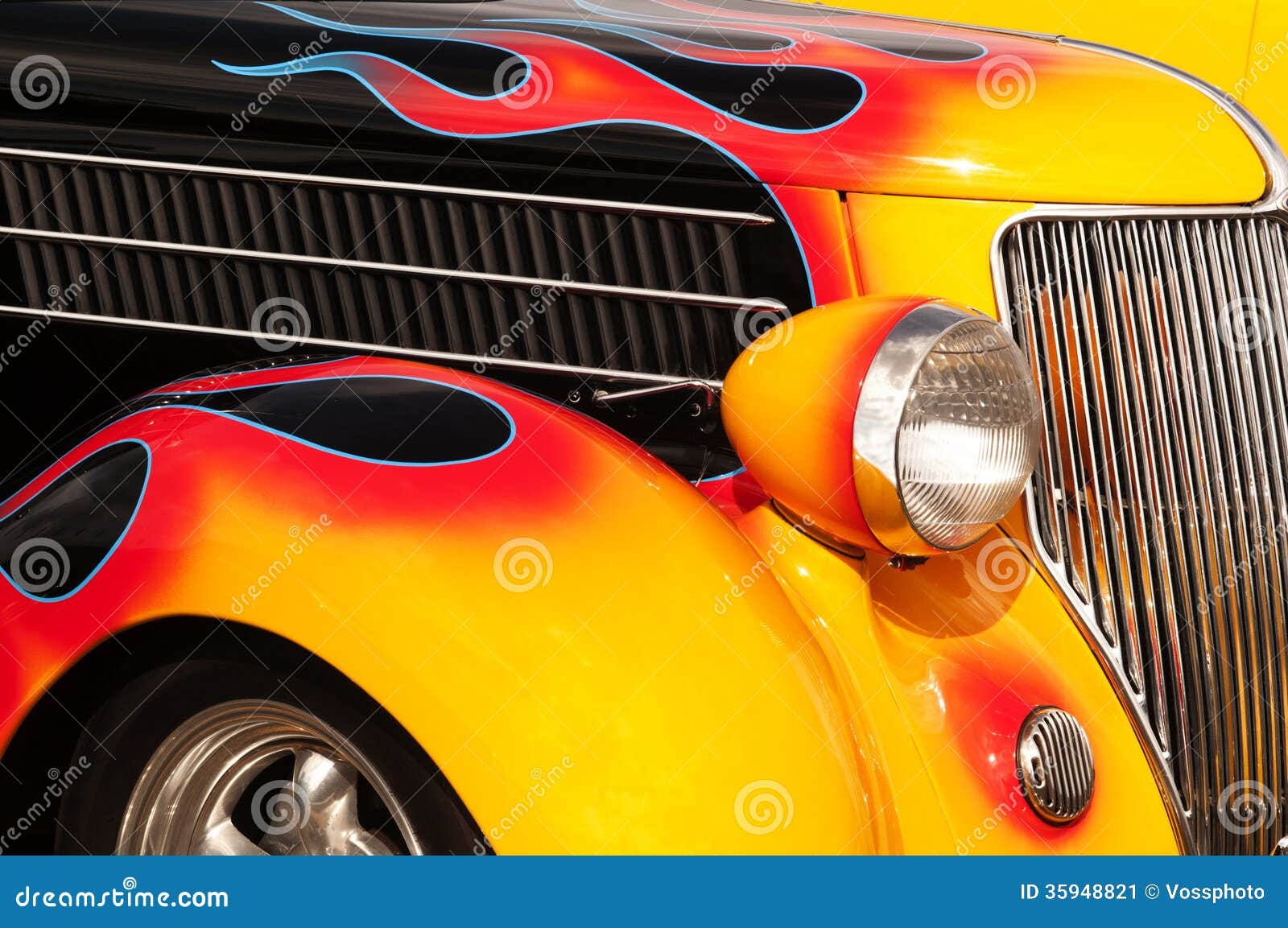 Hot Rod Flames and Chrome stock image. Image of american - 35948821