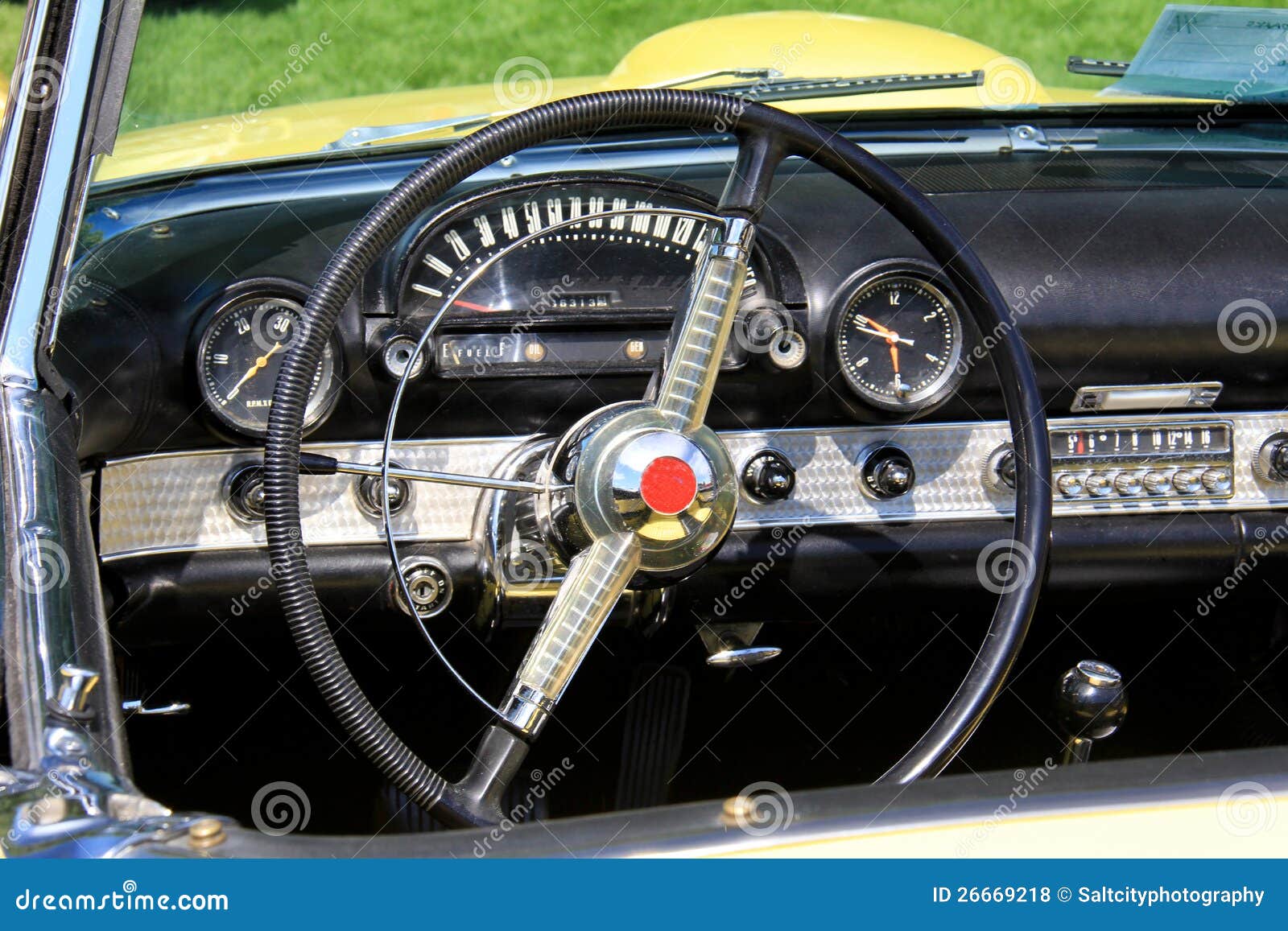 Hot Rod Interior stock photo. Image of grass, hood, knobs - 26669218