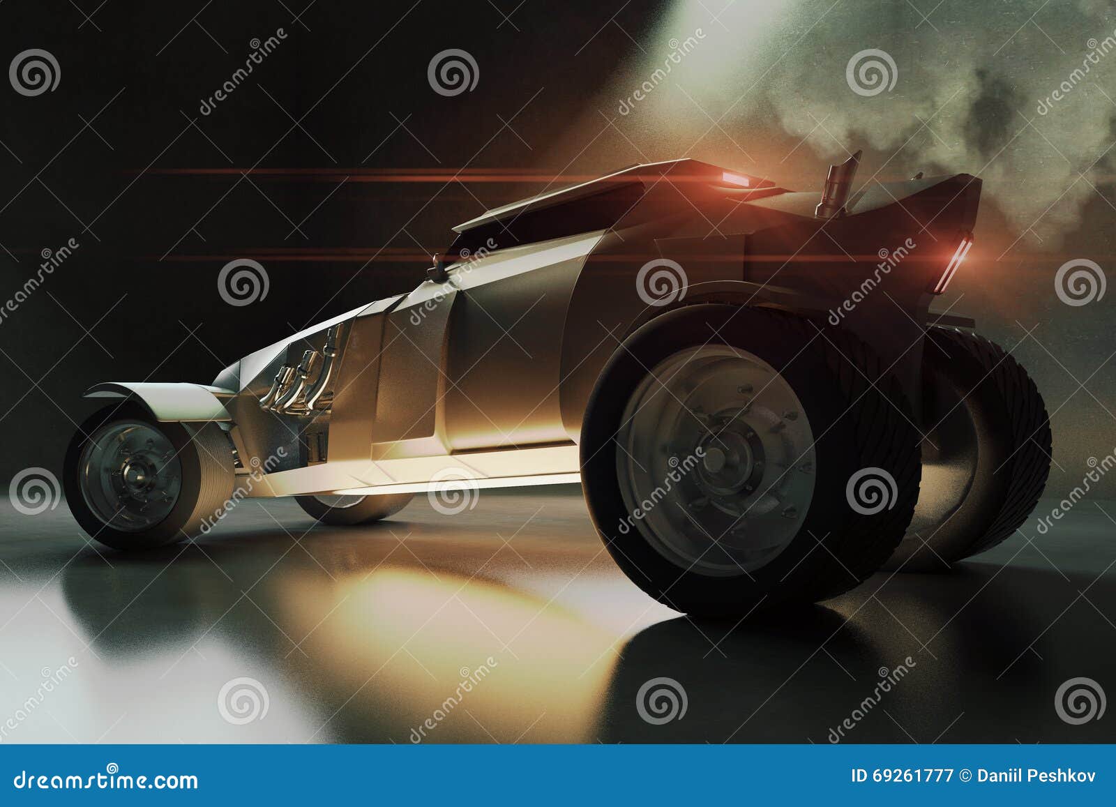 Hot-Rod Rear View Royalty-Free Stock Photo | CartoonDealer.com #69261777