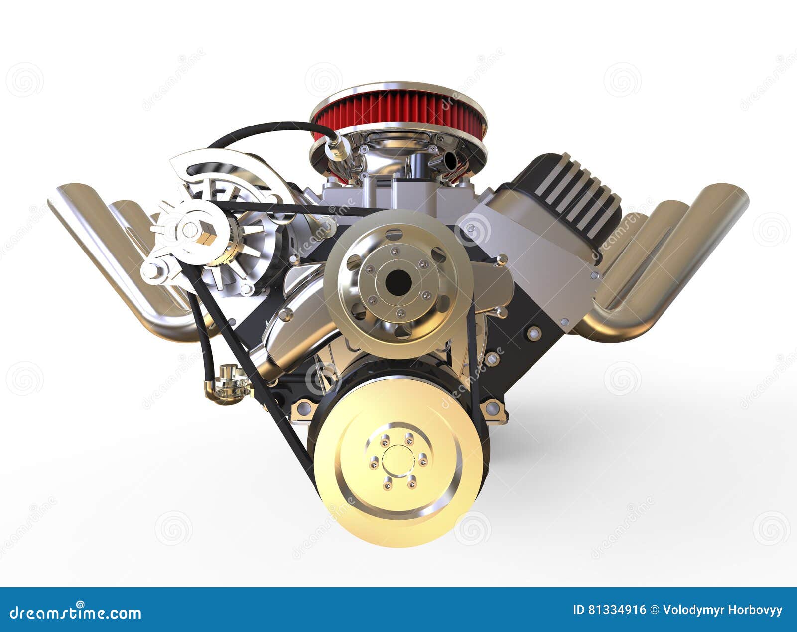 Hot Rod V8 Engine 3D Render Stock Illustration - Illustration of racing ...