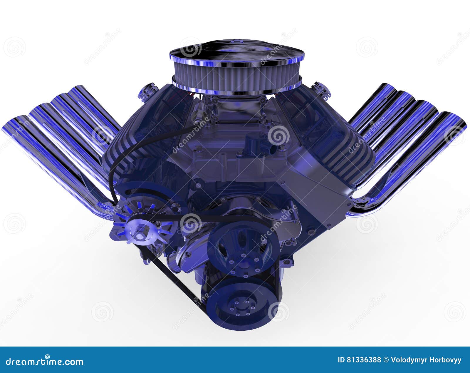 Hot Rod V8 Engine 3D Render Stock Illustration - Illustration of custom ...