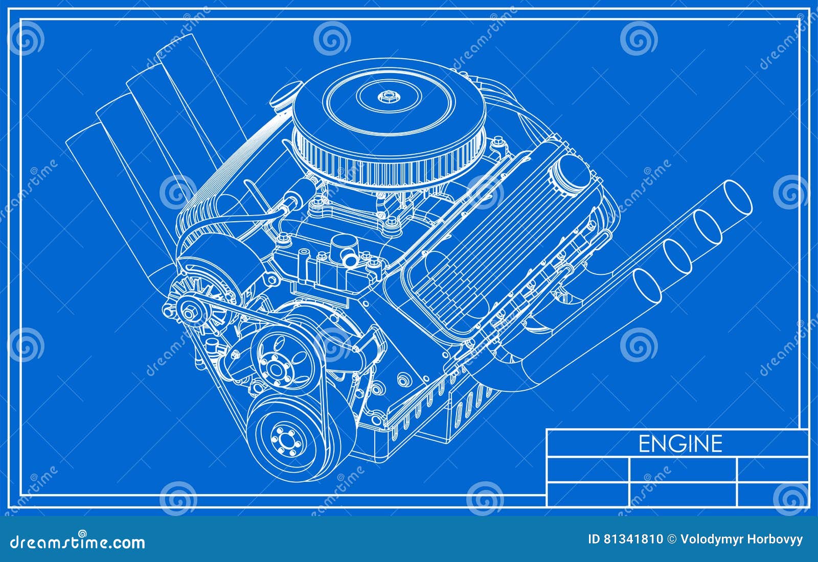 Jet Engine Drawing On Black Background Vector Illustration ...