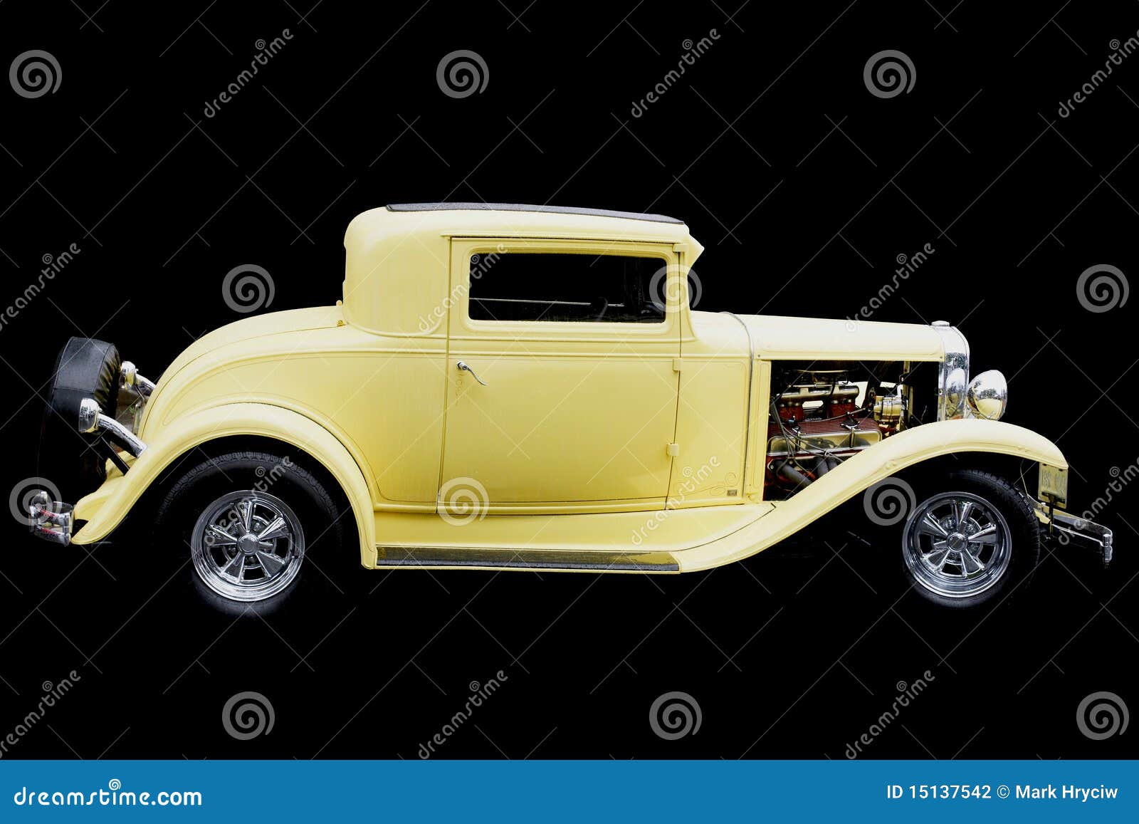Hot Rod Yellow stock photo. Image of rubble, street, engine - 15137542