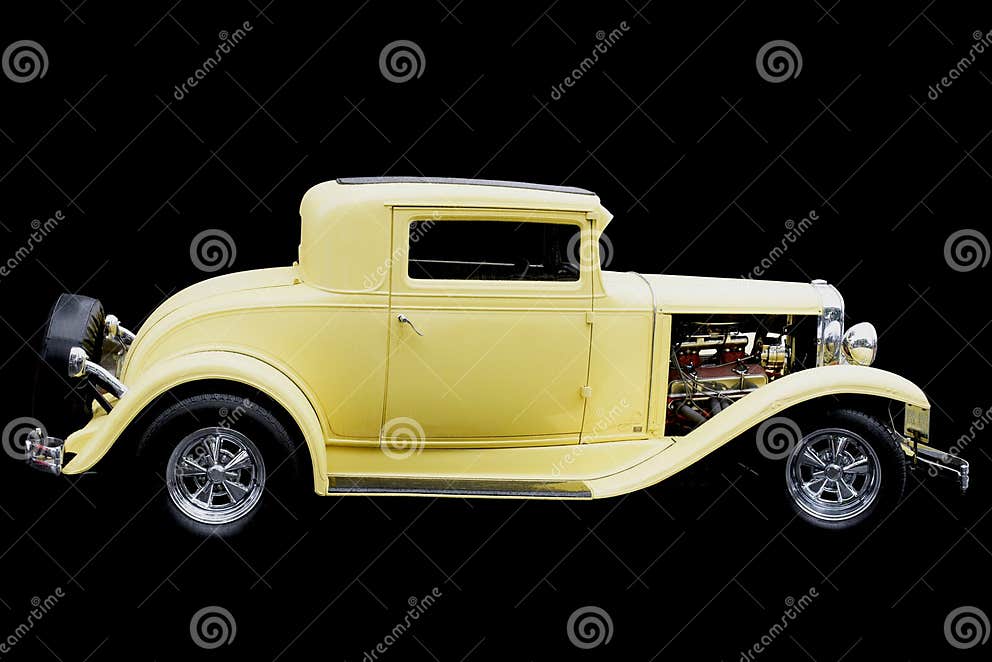 Hot Rod Yellow stock photo. Image of rubble, street, engine - 15137542