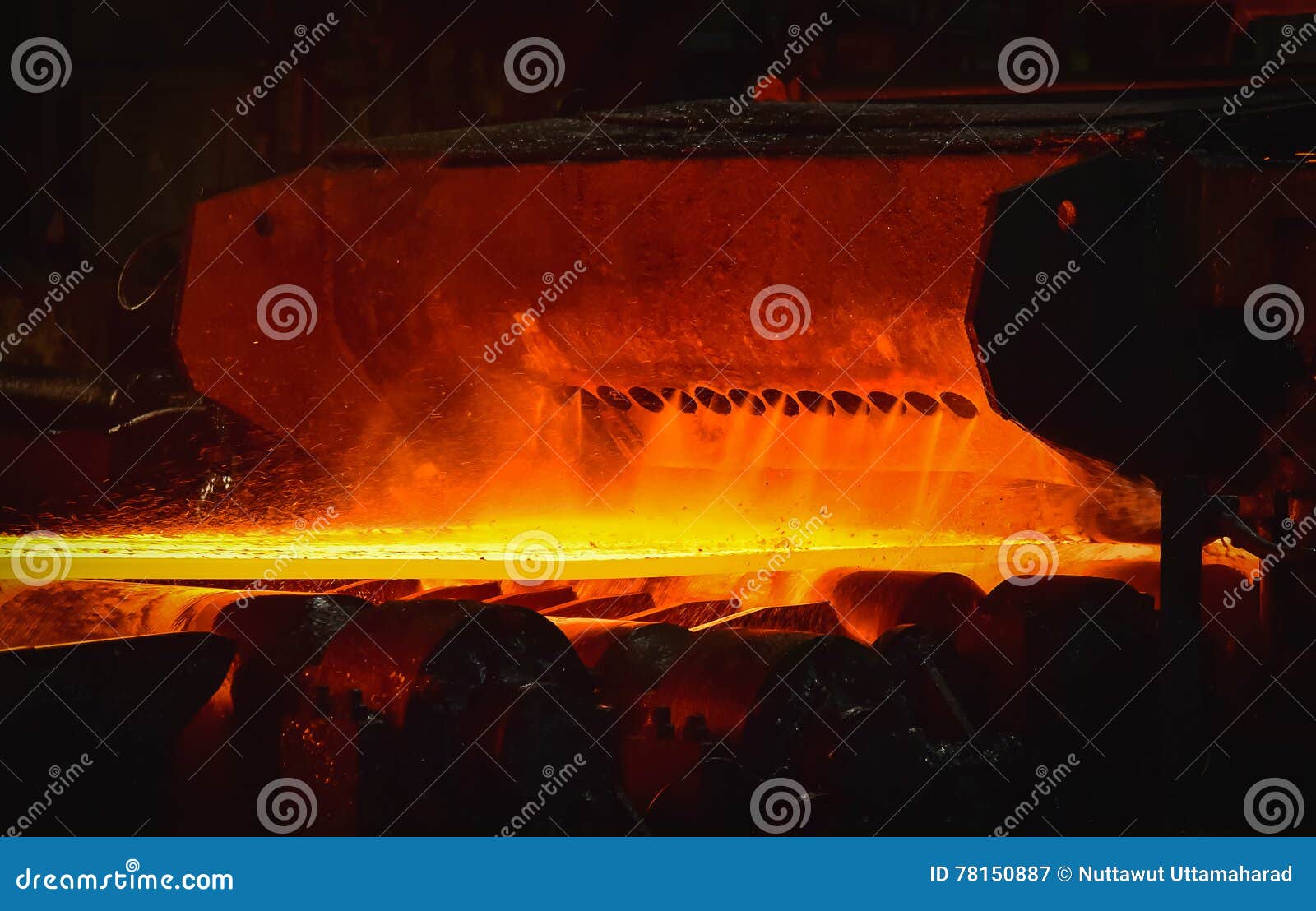 Hot-rolled steel process stock image. Image of melting - 78150887