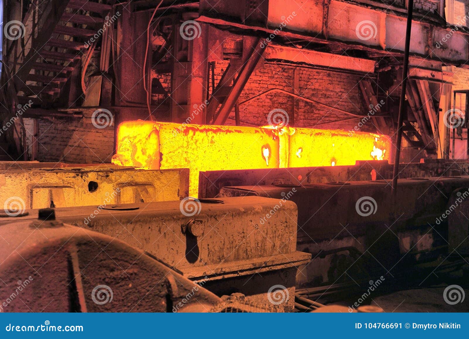 Hot rolling mill workshop stock image. Image of production - 104766691