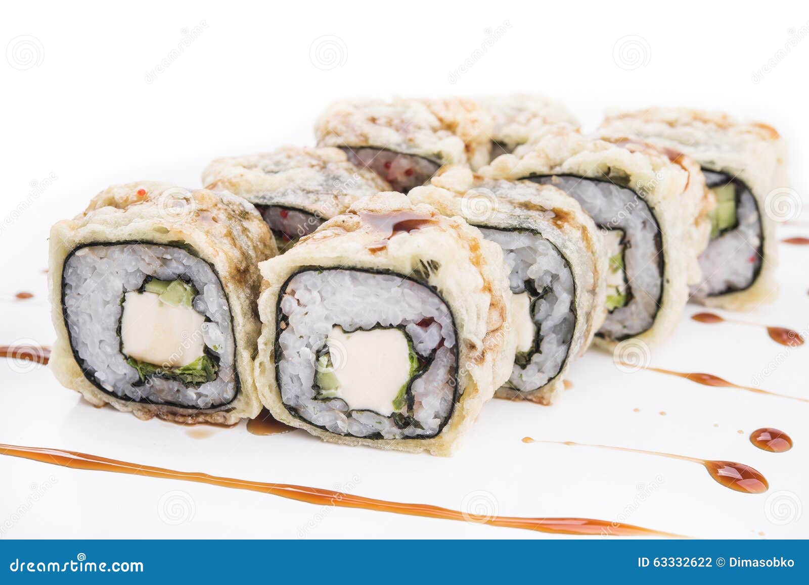 Hot Rolls with Rice and Philadelphia Cheese Stock Photo - Image of ...